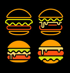 Burger abstract outline logo template fast Vector Image