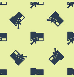 Blue cursor click document folder icon isolated Vector Image