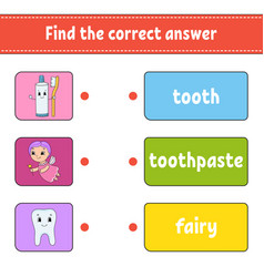 Find correct answer draw a line learning Vector Image