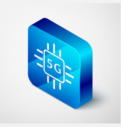 Isometric computer processor 5g with microcircuits