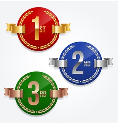 1st 2nd 3rd place logo with laurels and ribbon Vector Image