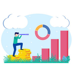 Graphic cartoon character business growth Vector Image