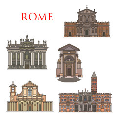 Italy sightseeing landmarks and famous travel Vector Image