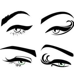 Beautiful girls eyes set Royalty Free Vector Image