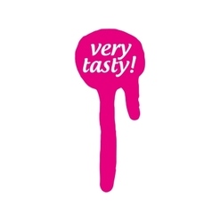 Logo with inscription very tasty Royalty Free Vector Image