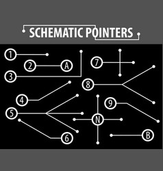 Schematic pointers extension lines to indicate Vector Image