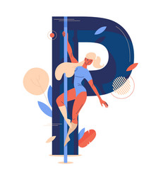 Pole dancer silhouette Royalty Free Vector Image