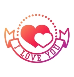 I love you logo badge Royalty Free Vector Image