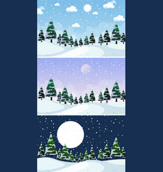 Nature landscape scene at different times day Vector Image