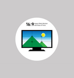 16 9 monitor screen aspect ratio Royalty Free Vector Image