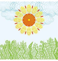 Sun nature pattern background Royalty Free Vector Image