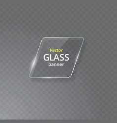 Transparent glass plate mock up see through Vector Image