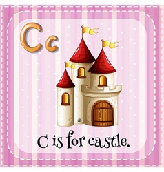 Alphabet card with library building Royalty Free Vector