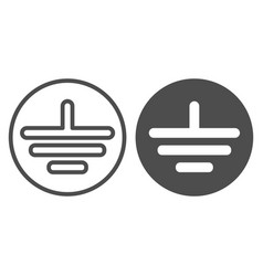 Electrical grounding solid icon electric earthing Vector Image