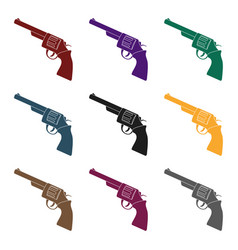 Handgun icon in outline style isolated on white Vector Image