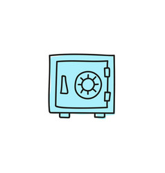 Cartoon steel safe box with lock icon Royalty Free Vector