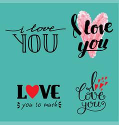 I love you text overlays hand drawn Royalty Free Vector