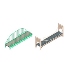 Fixed bridge with metal tie rod and oated Vector Image