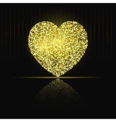 Gold glittering star dust valentines day heart Vector Image