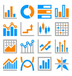 Data analysis icons set on white background Vector Image