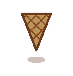 Simple black and white wafer ice cream cone Vector Image