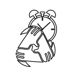 Stopwatch hand commitment teamwork together Vector Image