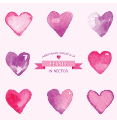 Hand drawn painted red watercolor heart Royalty Free Vector