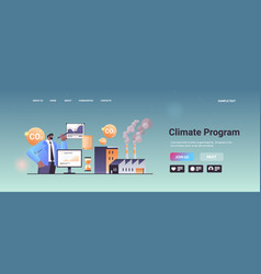 Carbon credit climate program businessman Vector Image