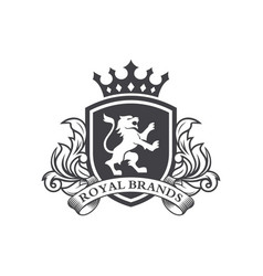 Coat arms heraldic luxury logo design concept Vector Image