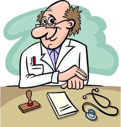 Concerned doctor cartoon Royalty Free Vector Image