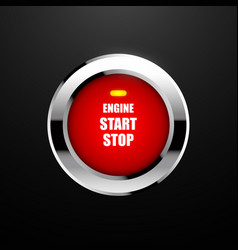 Car engine start stop button ignition push circle Vector Image