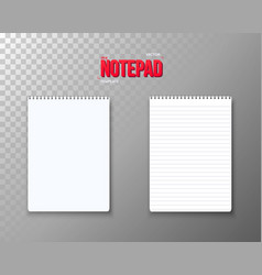 Notepad set realistic empty template open Vector Image