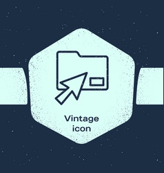 Blue line cursor click document folder icon Vector Image