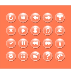 Set with shiny pink and yellow interface buttons Vector Image