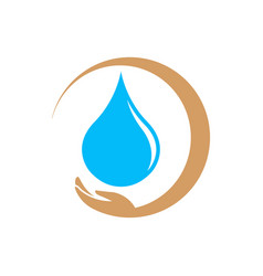 Hand and water logo image Royalty Free Vector Image