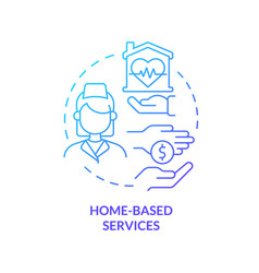 Home based services light blue concept icon Vector Image