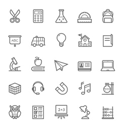 Set of Thin Line Stroke Education Icons Royalty Free Vector