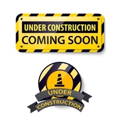 Set grunge textured under construction Royalty Free Vector