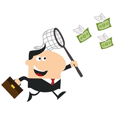 Flying money cartoon Royalty Free Vector Image