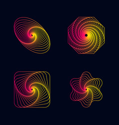 Gradient line spiral designs elements Royalty Free Vector