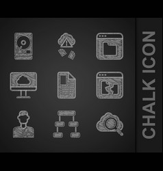 Set hierarchy organogram chart file document Vector Image