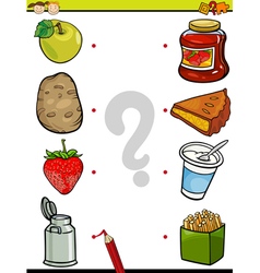 Match animals and food game Royalty Free Vector Image