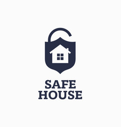 Modern professional sign logo safe house Vector Image
