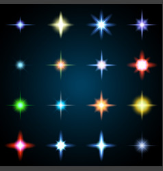 Sparkle icon set glowing or brilliant particle of Vector Image