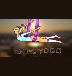 Beautiful hand drawn aerial yoga Royalty Free Vector Image
