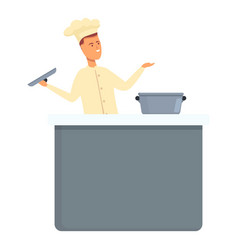 Student cook icon cartoon online cooking Vector Image