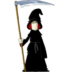 Cartoon man running away from grim reaper Vector Image