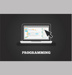 Coding php or html on laptop programming Vector Image