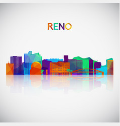 Reno skyline monochrome silhouette Royalty Free Vector Image