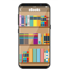 Online library with smartphone concept Royalty Free Vector